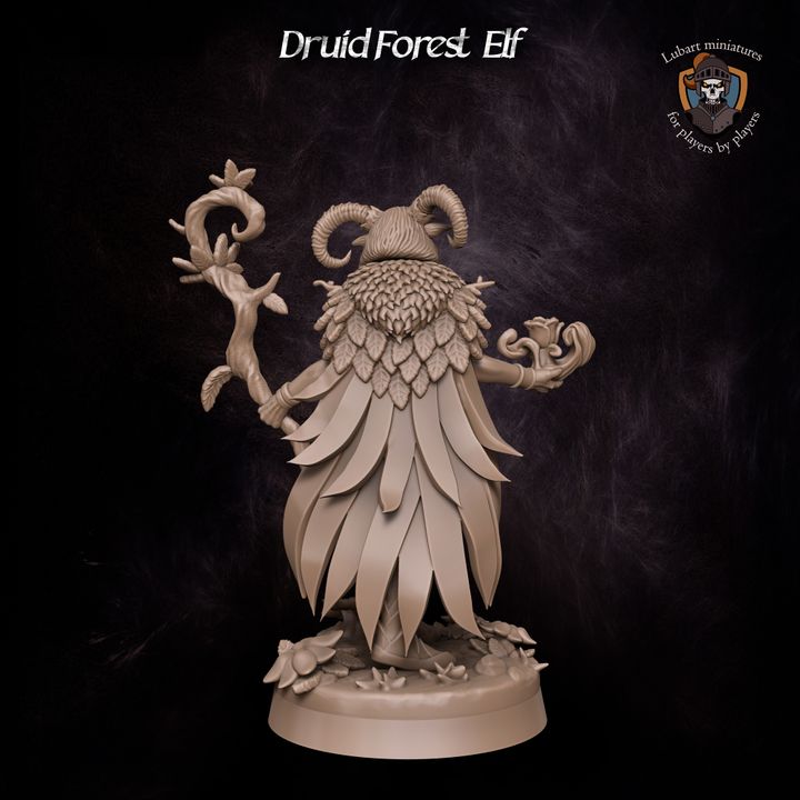 3D Printable Druid Forest Elf by Lubart Miniatures